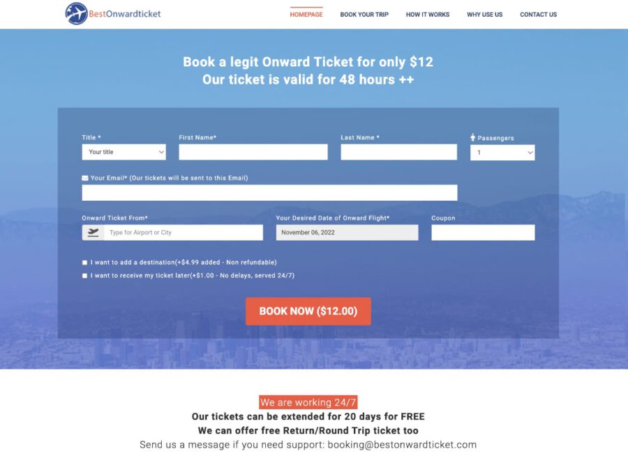 Onward Ticket • Einreise ohne Weiterreiseticket oder Rückflug
